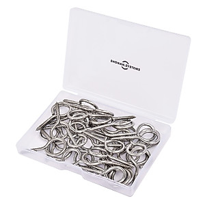 SHONAN 1.57" Stainless Steel Eye Screws for Wood, 30 Pcs Screw Eye Hooks Eye Bolt Hooks, Eye Screw Hooks for Indoor Outdoor Use, 17 Lbs Capacity