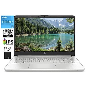HP 14” FHD IPS Laptop Computer,11th Gen Intel i3-1115G4 (Up to 4.1GHz, Beat i5-1035G4), 16GB RAM, 256GB PCIe SSD, Fingerprint, HD Webcam,WiFi, Bluetooth 4.2, HDMI, Silver, Flagship 14ft