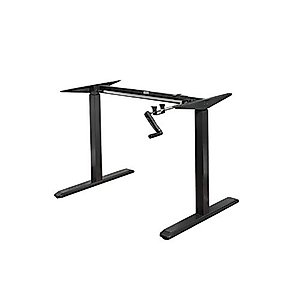 ErgoMax Adjustable Crank Desk Frame, Tabletop Not Included, 48.56 Inch Max Height, Black