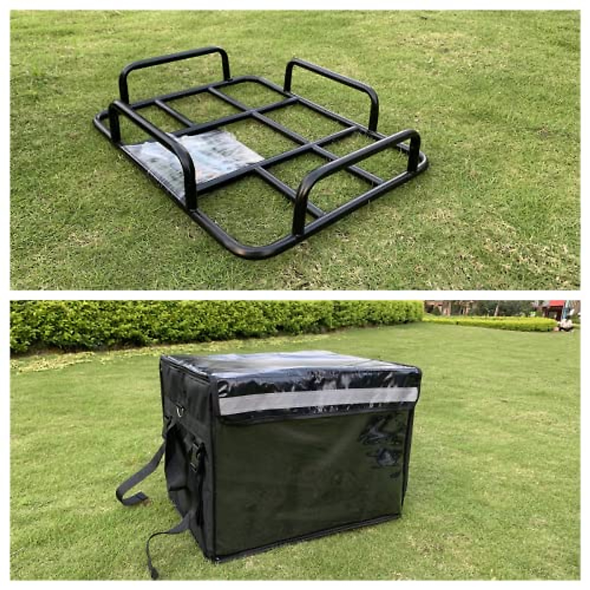 SAMC Pizza Food Delivery Bag Bundle with Rear Rack for Motorcycle Delivery Drivers