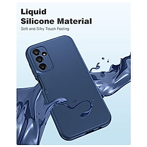 FNTCASE for Samsung Galaxy A14 5G Case: Shockproof Silicone Protective Phone Case with Built-in Screen Protector - Slim Dual Layer Rugged Durable Drop Proof TPU Protection Cover (Navy Blue)