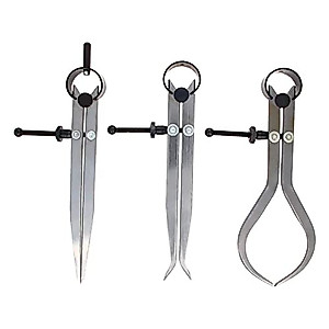 Utoolmart Spring Inside Outside Divider Caliper Set, 3 Piece 6" Quick Adjust Spring Caliper/Divider Set, Carbon Steel Measuring Tool Caliper, for Wood Turning Lathe Projects