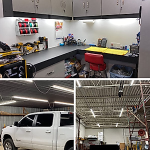 hykolity 60W 6FT LED Shop Light, 7800lm 6500K Super Bright White Linkable Ceiling Light Fixture, V Shape Integrated T8 LED Tube Light with Built-in ON/Off Switch for Workbench, Cabinet, ETL, 4 Pack