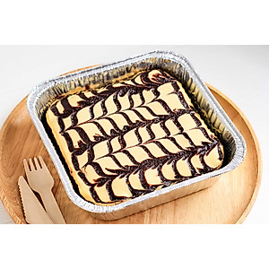 TINTUB 20 PACK 8x8 inch Disposable Aluminum Foil Pans-Square Foli Pans-Prefect for Takeout, Baking Cakes, Breads, Brownies, Bread, Meatloaf, Lasagna,Packaging Food