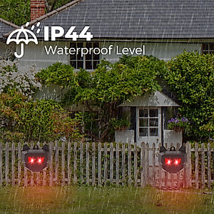 X-PEST Solar Coyote Deterrent Deer Repellent Devices, Outdoor Nocturnal Animal Repeller for Raccoon Skunk Fox with Predator Lights for Chicken Coop, Farm, Garden, Yard (4 Pack)