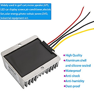 KIE DC DC Converter Regulator Reducer 48V Step Down to 12V 10A 120W Voltage Compatible with Golf Cart Power Module Car Supply Electronic Transformer Volt