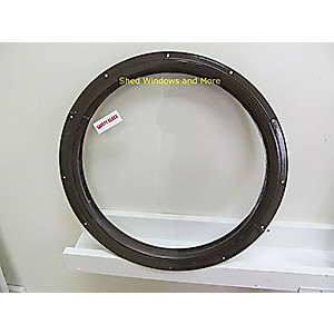 Round Shed Window, Small Brown 10" Round Window, Playhouse Round Window