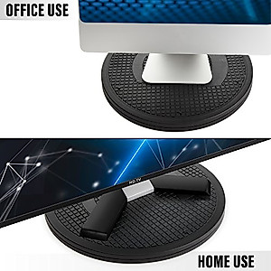 Aleratec Dual Sided Monitor/TV Swivel Stand | 360˚ Rotation Lazy Susan | Featuring Heavy Duty Carousel 250 lbs Capacity, 15.5" | Media Console, Entertainment Center for Living Room Bedroom, Black