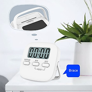 Galand Precise Multi-use Study Timer Plastic Stable Shockproof Digital Timer for Student Study Timer for Gifts White