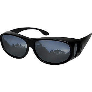 Fit Over Sunglasses Polarized Lens Case Included Wear Over Prescription Eyeglasses 100% UV Protection for Men and Women Silver Mirror Lens