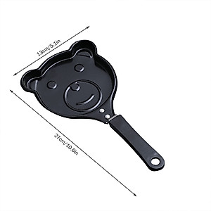 BLMIEDE Cartoon Mini Egg Pancake Frying Pan Pancake Non Stick Cookware Saucepan Breakfast Maker Egg Frying Pan Omelette Pan Silicone Forks for Cooking Eggs (B, One Size)