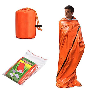 YDYJKI Emergency Survival Sleeping Bag, 2 Pack Thermal Sack Blanket, Waterproof Lightweight, Emergency Blankets Mylar Portable tarp Sack for Outdoor Camping, Hiking, Backpacking（Green）