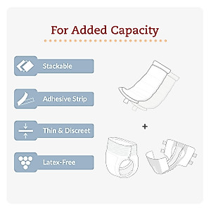 Tranquility TopLiner Disposable Booster Pads, Super (15" x 4.25") Flow-Through Design with Adhesive Strip for Max Absorption, Adult Unisex, 100ct Case