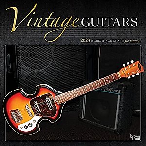 Vintage Guitars | 2023 12 x 24 Inch Monthly Square Wall Calendar | Foil Stamped Cover | BrownTrout | Instrument Classic