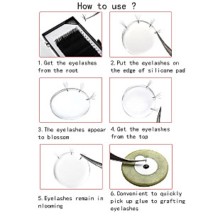 Luckycivia 12 Pcs Silicone Lash Pad Grafted False Easy Fan Lash Pad, Eyelash Silicone Holder Pad, Eyelash Supplies for Beginners Make Fans Blooming Easy Volume Lashes Pallet Tools