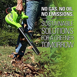 Greenworks 7 Amp 160 MPH/150 CFM Single Speed Electric Blower, 24012