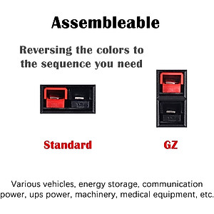 Halokny SAE Connector Adapter 12AWG Cable, with Waterproof and Dustproof Cover for Pre-Wired RV Boat Charge Battery Solar Panel, Compatible Anderson PowerPole Port - 30cm/1FT