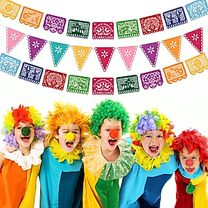 Sainyarh 4 Pieces Day of The Dead Banners Papel Picado Banner Mexican Fiesta Birthday Party Decorations, Felt Dia De Los Muertos Garland, Cinco de Mayo Hanging Flag, Halloween Kids Party Supplies