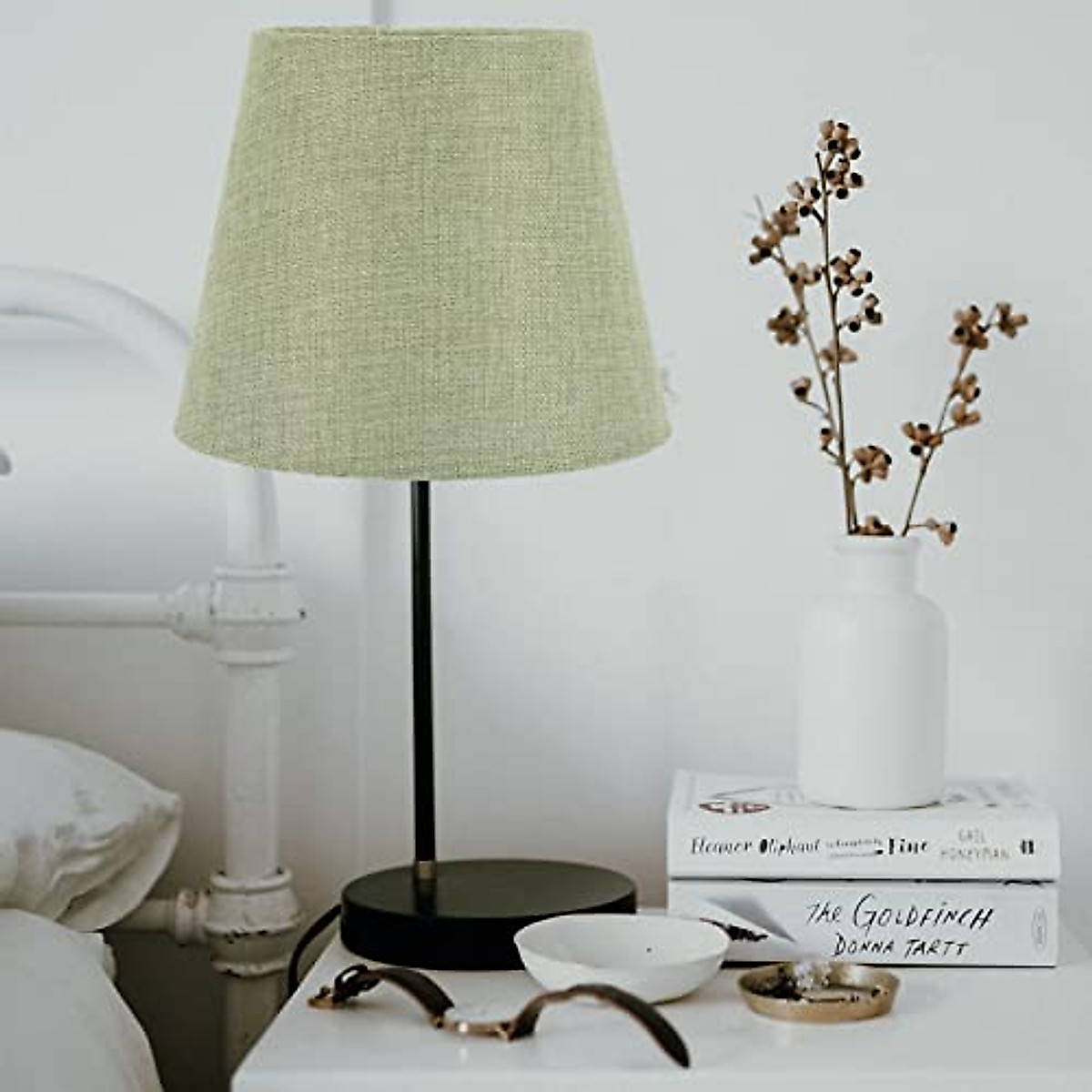 Replacement Barrel on Light Tapered,lampshades Bulb Decorative Office Cm Shade, Shade: Pendant Bedroom Green Room Linen Clip Lampshade Small Desktop Chandelier Lamp