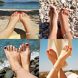 JOERICA 25 Pcs Toe Rings and Ankle Bracelets for Women Evil Eye Butterfly Anklets Open Adjustable Snake Flower Heart Toe Rings for Summer Beach Foot Jewelry