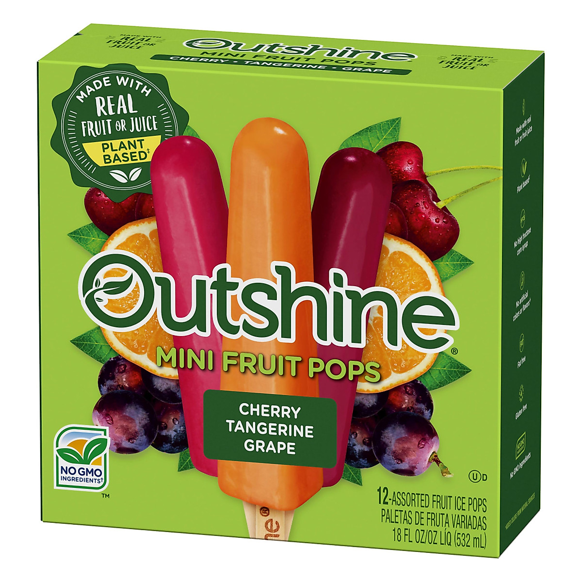 Outshine Fruit Bars Cherry, Tangerine & Grape, 18 Fl Oz