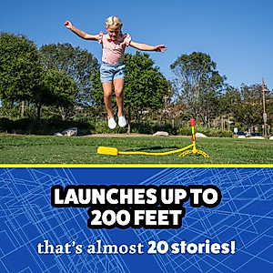 Stomp Rocket Ultra Rocket Launcher for Kids, 4 Rockets - Fun Backyard & Outdoor Kids Toys Gifts for Boys & Girls - High Flying Toy Foam Blaster Set - Multi-Player Adjustable Launch Stand