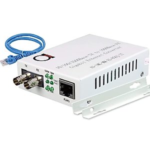 Multimode ST Gigabit Fiber Media Converter - Built-in ST Fiber Module 550 m (0.34 Miles) 850 nm - to UTP Cat5e 10/100/1000 RJ-45 – Auto Sensing Gigabit or Fast Ethernet - Jumbo Frame - LLF Support