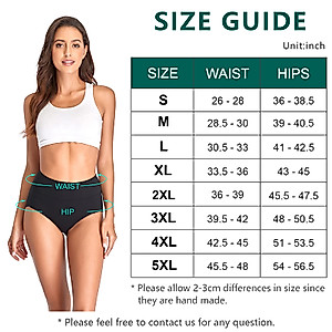 Annenmy Women's High Waist Cotton Underwear Soft Brief Panties Regular and Plus Size (X-Large, Dark Colors, 5-Pack)