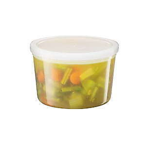 Nicole Fantini Deli Containers with Lids 64oz. Leakproof 40 Sets BPA-Free Plastic Food Storage Cups Clear Airtight BS1758 64 oz Deli Container