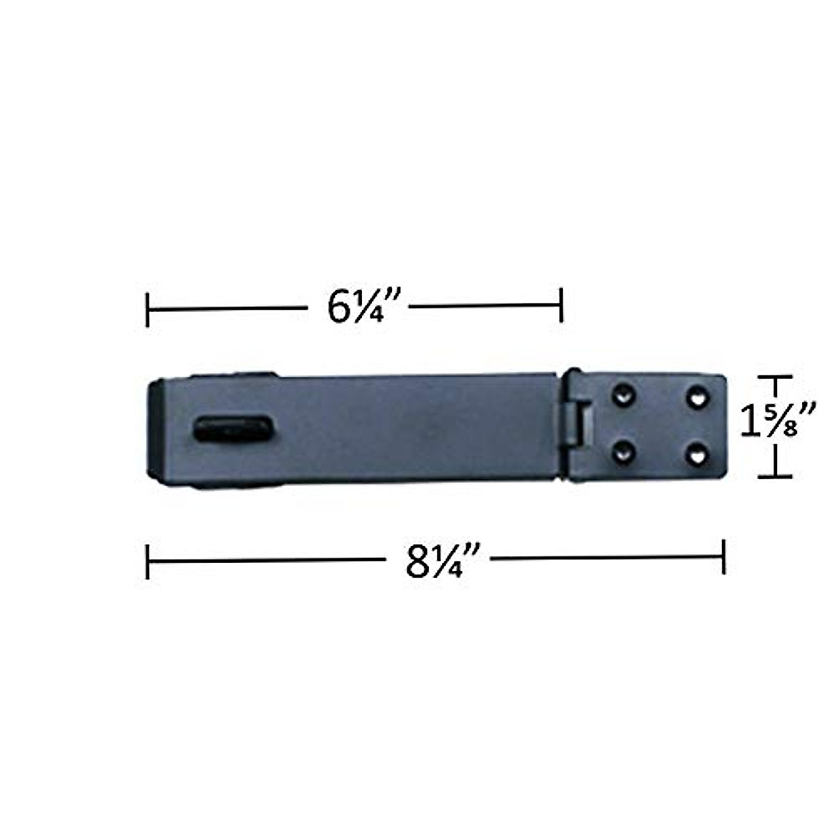 Renovators Supply Manufacturing Door Lock Latch 6 1/4  in. Black Wrought Iron Hasp Latch Garage Barn Door Lock with Mounting Hardware