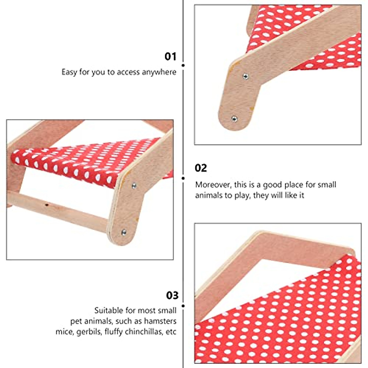 balacoo Ferret Hammock Wooden Elevated Pet Bed Cat and Dog Hammock Bed Elevated Cloth Bed Raised Pet Cot Hamster Sleeping Bed Pet Supplies Stuffed Hamster