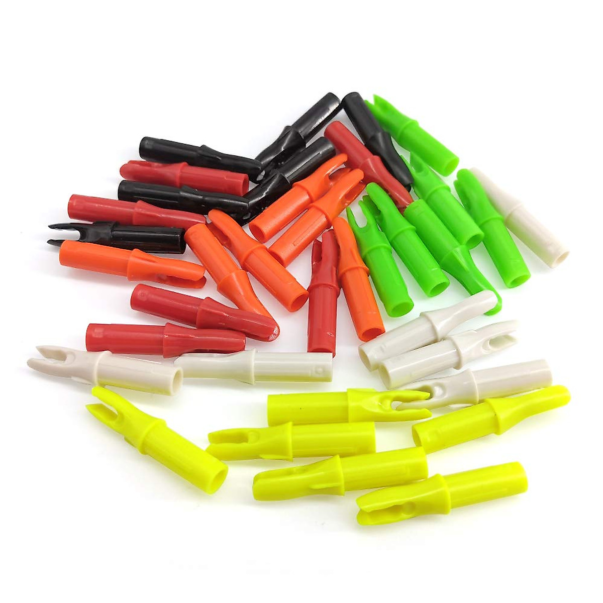 ZSHJGJR 50 Pack Archery Arrow Nock ID 6.2mm/.244" Plastic Insert Arrow Nocks Tail for DIY Hunting Shooting Arrows (White)