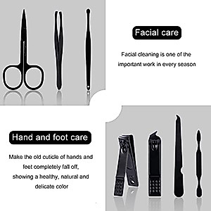 YADADA Manicure Set Nail Clippers Pedicure Kit -7 Pieces Stainless Steel Manicure Kit, Professional Grooming Kits, Nail Care Tools with Luxurious Travel Case(acrylic nail kit)