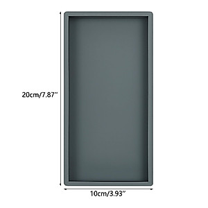 Bathroom Counter Tray, 7.87'' × 3.93'' Rectangular Silicone Decorative Tray, Perfume Tray, Gray