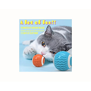 MYKIKI´s Catnip Smart Interactive Cat Toy, 2 Modes to Use, Automatic Rolling Ball for Indoor Cat Kitten, Quiet Operation, Easy to Use, Obstacle Avoidance, USB Rechargeable.