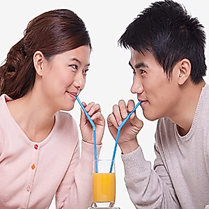 200 Pcs 10.2 Inch Colorful Flexible Drinking Straws, Individual Package Disposable Plastic Fancy Straws.