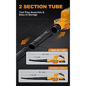 Adedad Cordless Leaf Blower with Battery and Charger 160 MPH Lightweight Blowers for Lawn Care Battery Powered Leaf Blower 2.0AH Battery - New Version More Powerful