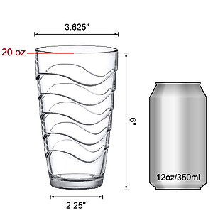 Amazing Abby - Wavely - 20-Ounce Plastic Tumblers (Set of 8), Plastic Drinking Glasses, All-Clear Reusable Plastic Cups, Stackable, BPA-Free, Shatter-Proof, Dishwasher-Safe