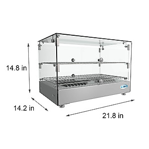 KoolMore - HDC-1.7C 22" Self Service 2 Shelf Commercial Countertop Food Warmer Display Case - 1.7. cu ft, Silver