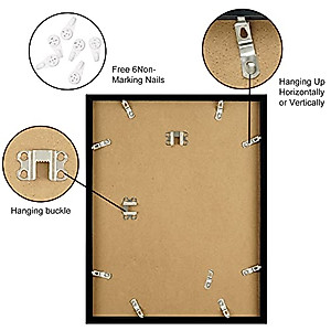 MecTo 11x14 Picture Frame without Mat Hanging Picture Frames to Display Pictures 8x10 with Mat Family Picture Frames Collage Wall Decor Document Certificate Frame (Black, 6 Pack)