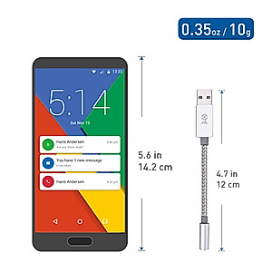 Cable Matters Premium Braided USB to 3.5mm Audio Adapter (USB Audio Adapter with Built in DAC Codec) for Windows and macOS