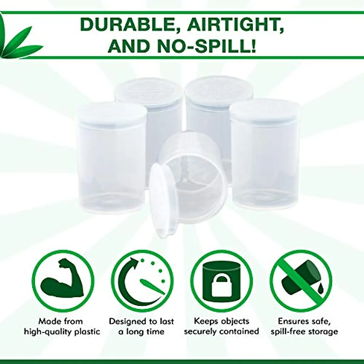 Emerald Mountain Supplier Pop Top Dram Containers | Durable Airtight Multipurpose Storage | Herb and Pill Organizer - 13 Dram (White, 320 Count (Pack of 1))