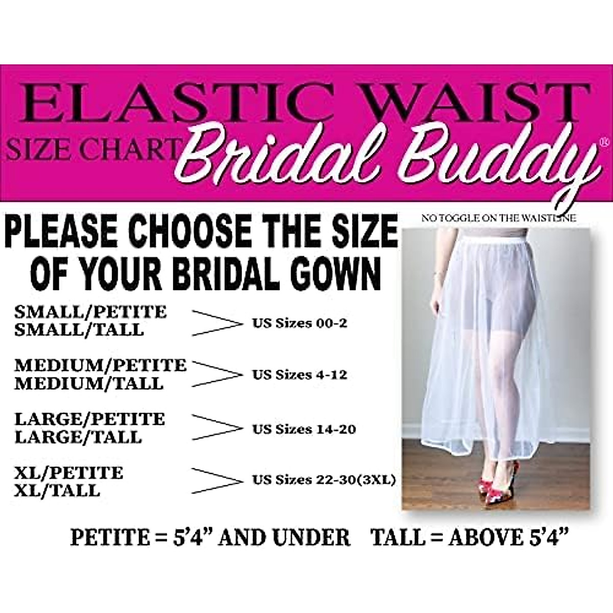 Bridal Buddy Wedding Dress Slip Drawstring Underskirt Accessory – As Seen on Shark Tank
