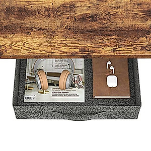 BANTI 67 inch L Shaped Desk Computer Corner Desk, Home Office Gaming Table, Sturdy Writing Workstation with Small Table, Brown