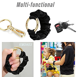 SAM & LORI Wristlet Keychain for Women Bracelet Gift Circle Car key Ring Wrist Holder Strap Mom Mothers Day Wristband Bangle Black Leopard Cheetah Bulk Mama Cow Gold Cute Stretchy Scrunchie Birthday