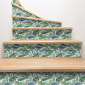 CHIHUT Green Leaf Wallpaper Peel and Stick Tropical Palm Leaf Wallpaper Self Adhesive Removable Greenery Wallpaper Botanical Contact Paper for Cabinets Walls Shelf Liner 17.7”x236” Vinyl Film