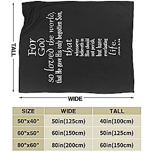 God So Loved The World John 3-16 Cross Christmas Throw Blankets Cozy Lightweight Decorative Blanket for Women Men and Kids
