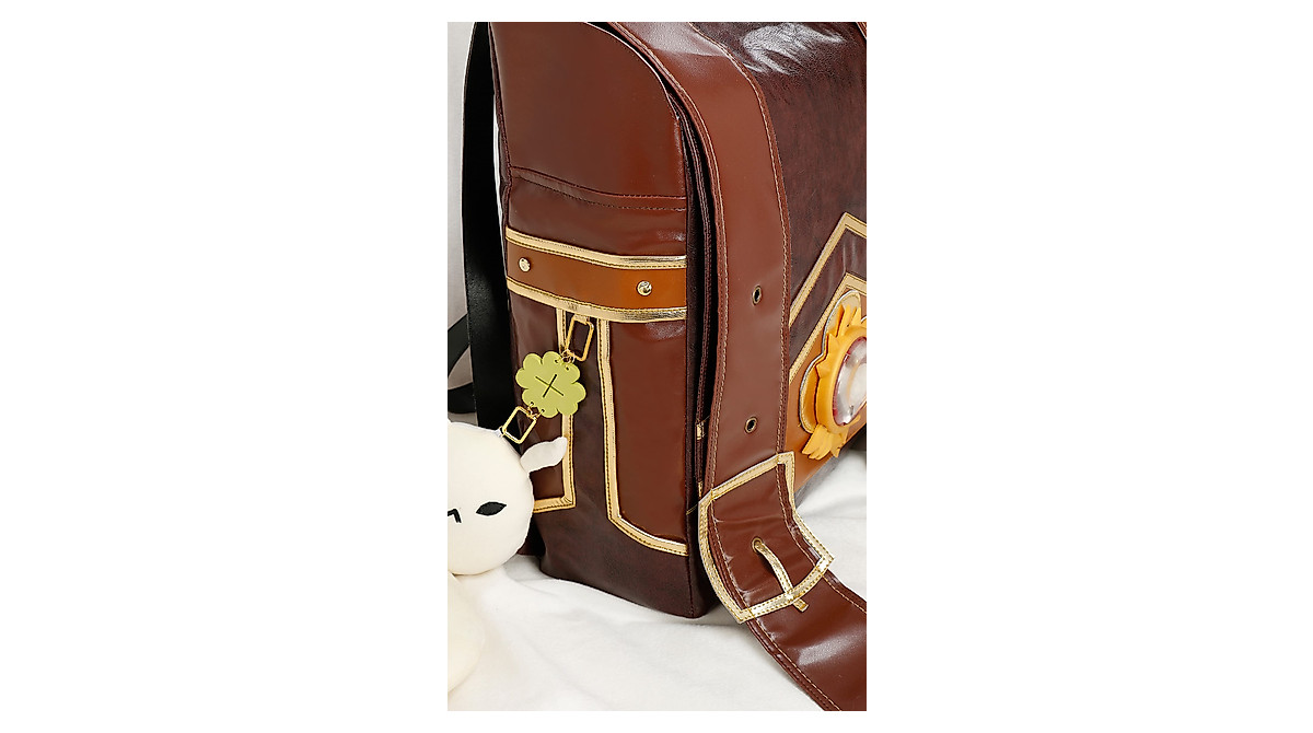 Get the Cute Brown PU Leather Backpack with Accessory | Klee Bag