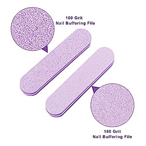 ANRUI Mini Nail Files, 20 PCS Professional 100/180 Grit Nail Files, Double Sided Emery Boards for Natural Nails, Nail Buffer for Manicure Pedicure Tool at Home Salon, Purple