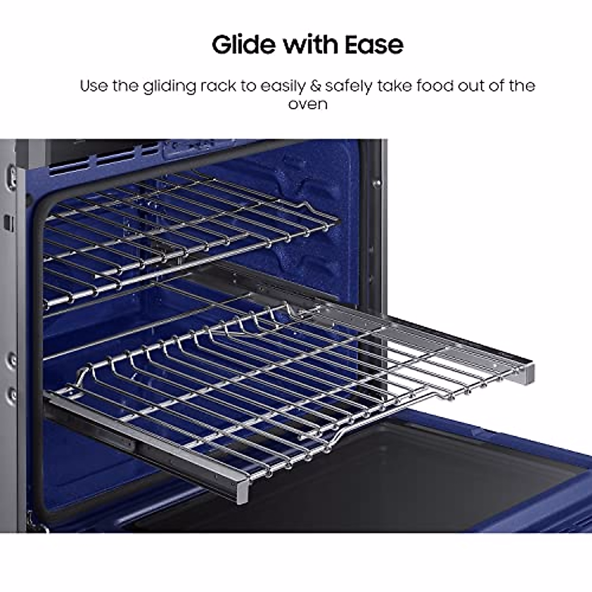 SAMSUNG 30" Smart Double Wall Oven w/Steam Cook, Wi-Fi, Large Oven Capacity, NV51K6650DG/AA, Fingerprint Resistant Stainless Steel, Black